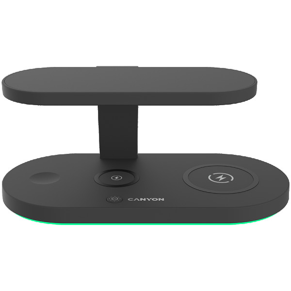CANYON WS-501 5in1 Wireless charger, with UV sterilizer, with touch button for Running water light, Input QC36W or PD30W, Output 15W10W7.5W5W, USB-A 10W(max), Type c to USB-A cable length 1.2m, 18...