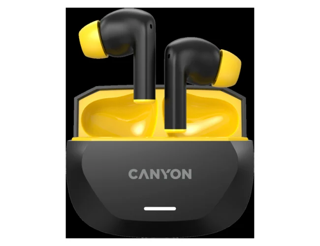 Canyon HEXAGON 7 TWS Bluetooth slušalice - ANC, ENC, bežično punjenje, crno - žute