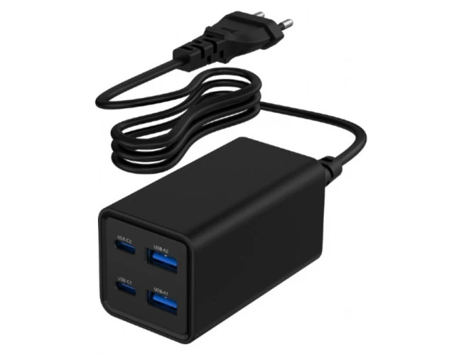Gembird TA - UC - 2A2C - PD65 - 01 - B punjač za mobilne telefone - 4 - port, 65W, GaN, USB PowerDelivery, crni