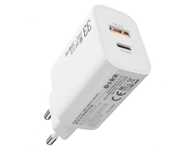 S - link SL - EC67 punjač - USB Type - C, 30W PD, 33W QC 3.0, 18W
