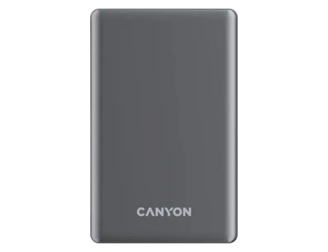 Canyon PD20W power bank - 10000 mAh, PD 20W, magnetic, slim, Dark Grey