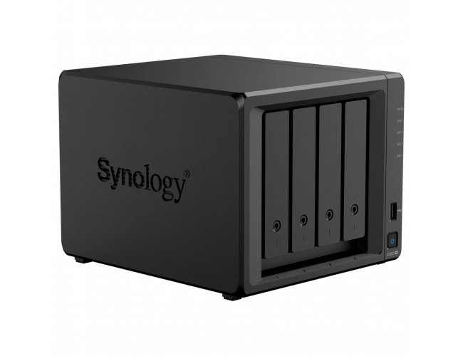 Synology DS925 Desktop NAS - AMD Ryzen V1500B 4 - core 2.2 GHz, 4 GB DDR4 ECC, 4x 3.5" SATA, 2x M.2 NVMe, 2x 2.5 GbE