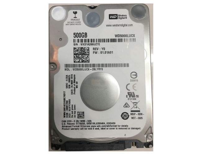 WD WD5000LUCX Hard disk 2.5" - 500GB, 16MB, 5400RPM, SATA, 7mm