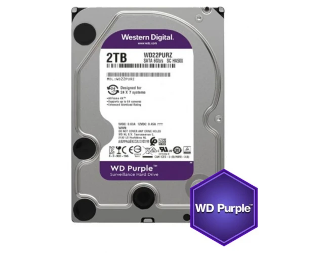 WD WD22PURZ Hard disk 3.5" - 2TB, 5400RPM, 256MB, SATA3, WD Purple 247
