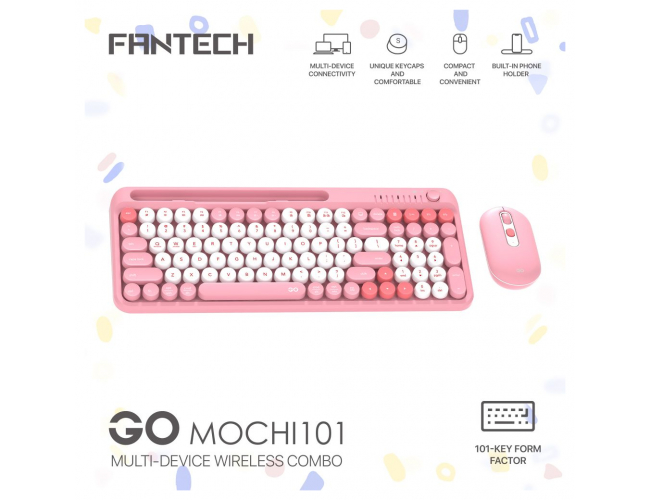 Fantech WK-899 GO mochi101 bežična tastatura i miš pink