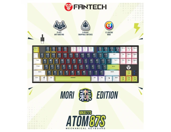 Fantech MK877S Atom 87S Mori (blue switch) RGB gejmerska tastatura plava