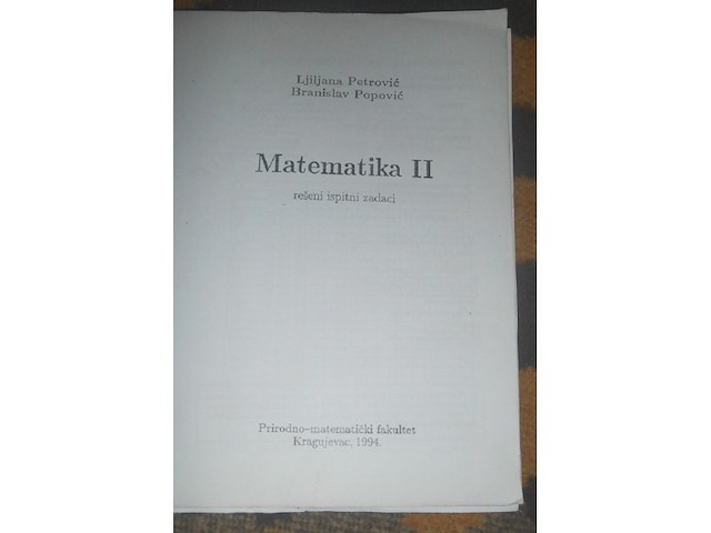 Matematika II, skripta