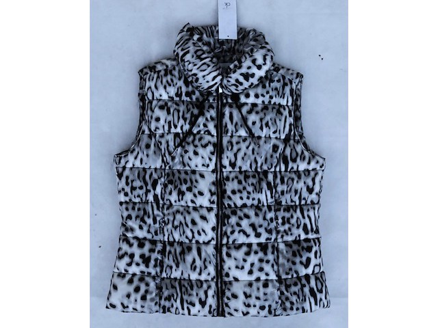 Calvin Klein Puffer VestWomens BlackWhite Leopard Print