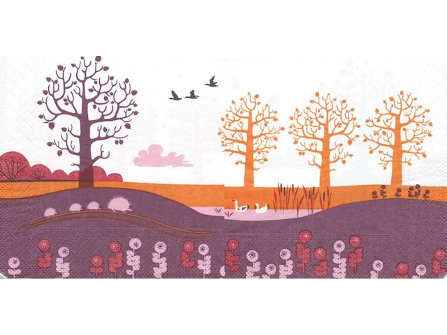 Salveta POV56K6_21 - 33cm Šuma Ptice Labud Jež