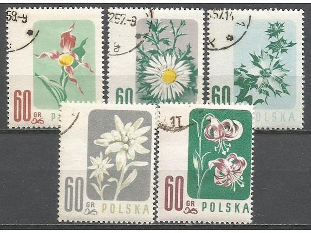 Poljska,Flora 1957.,žigosano