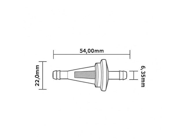 Filter goriva bronza fi 22 izlaz 6,35 mm