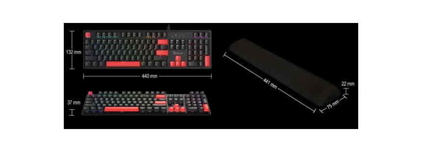 A4-S525N A4Tech Bloody Mehanicka RGB Gejmerska tastatura + Oslonac za zglob