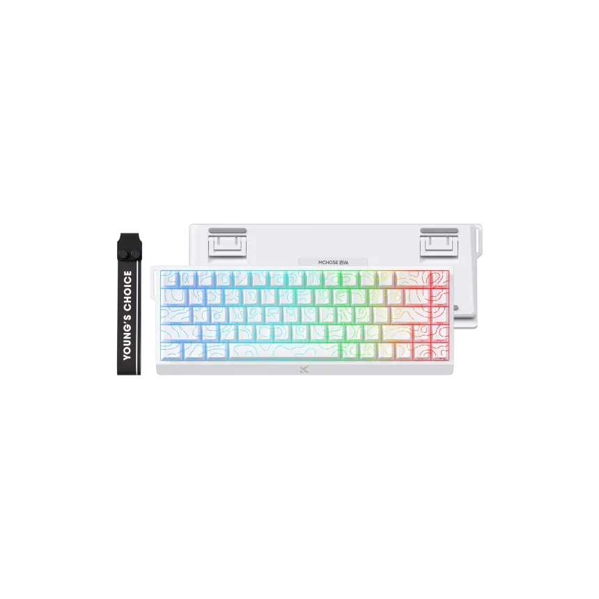 Gaming tastatura MCHOSE Ace 68 Hall Effect Magnetic Switch white topographic