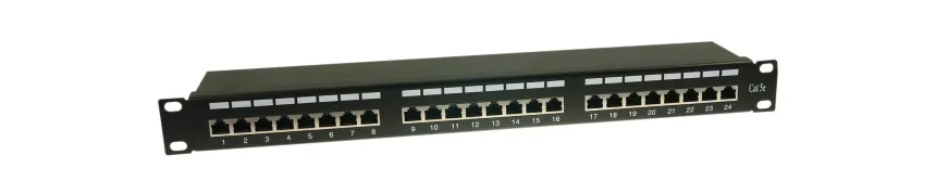 patchcord kabal panel, 24 porta STP 5e 1U