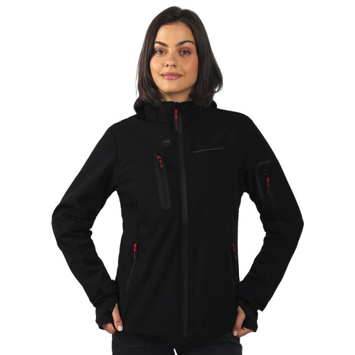 PANTHER THERMO WOMEN, ŽENSKA SOFTSHELL JAKNA SA UGRAĐENIM GREJAČIMA, CRNA