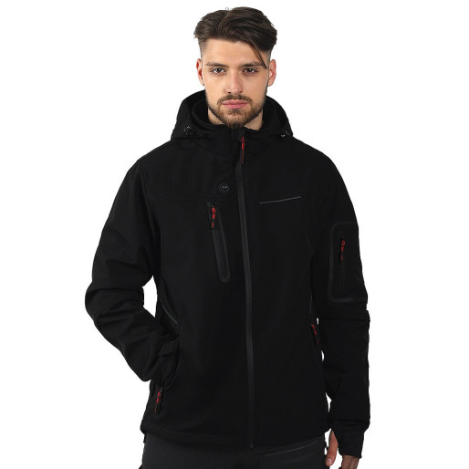PANTHER THERMO MEN, SOFTSHELL JAKNA SA UGRAĐENIM GREJAČIMA, CRNA