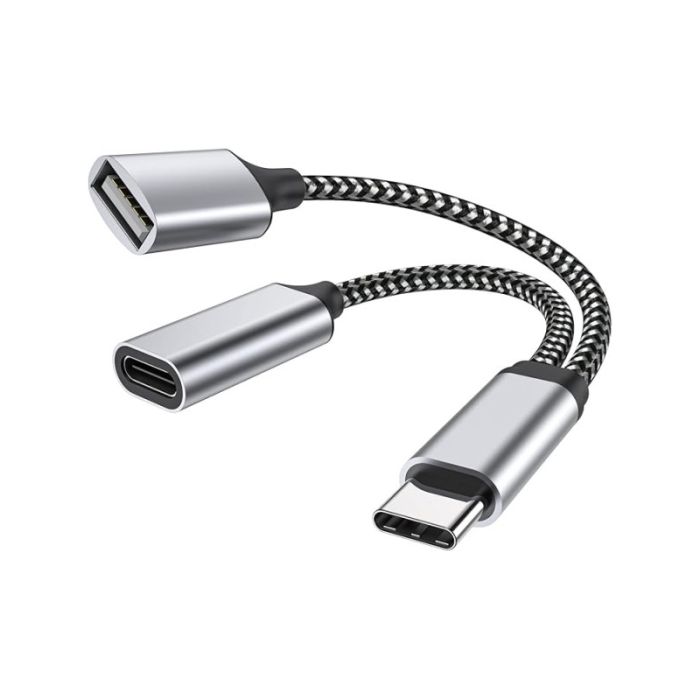Adapter Tip C na Tip C (z) + USB (z)