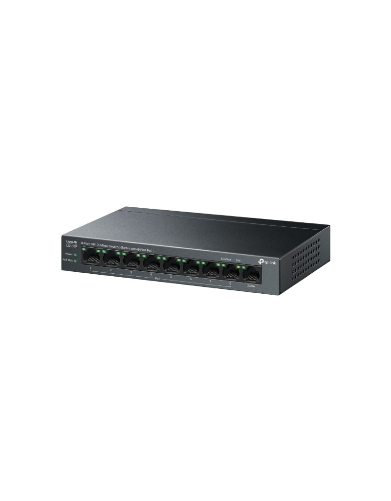 TP-LINK_ LS109P(UN) 9-Port 10/100Mbps Desktop Switch sa 8-Portova PoE+