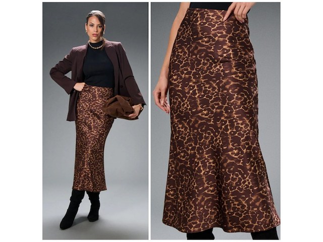SATEN SUKNJA ANIMAL PRINT DEZEN - NOVO L/XL