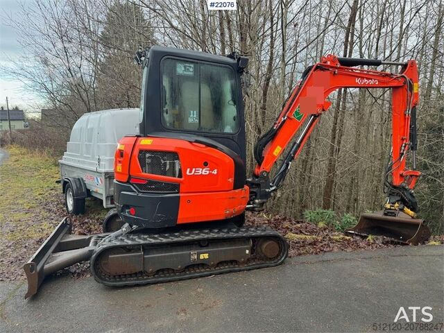Mini bager
Kubota U36-4 Beltegraver m/ 4 skuffer, rotortilt og klype
