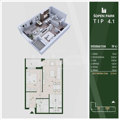 Šopen Park | Dvosoban stan – 10% popusta