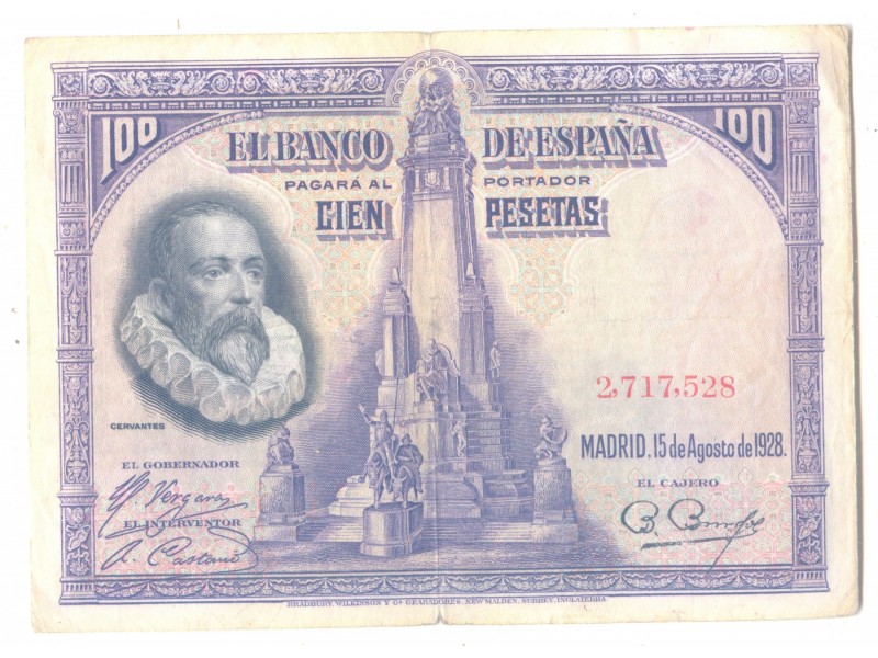Spanija 100 pezeta 1928