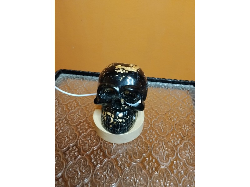Mama Pacha handmade Skull lamp BLACK