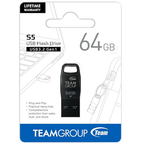 Fleš 64GB mini USB 3.2 Gen 1 TeamGroup S5 TS5364GB01