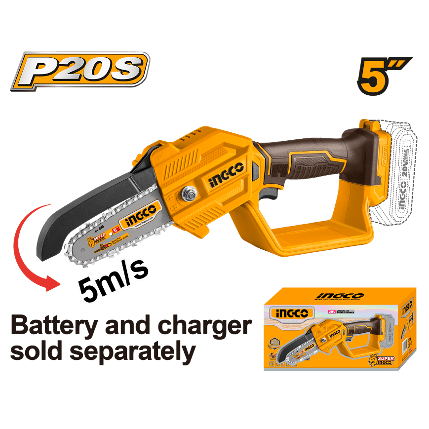 Ingco CGSLI2058 Akumulatorska mini lančana testera 5", solo