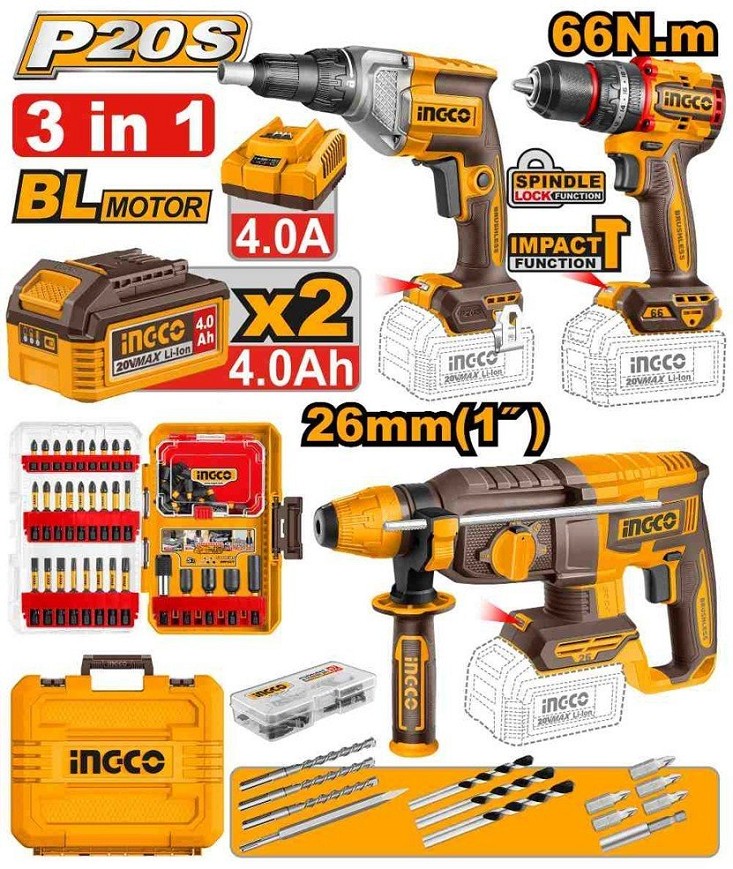 Ingco COSLI250591E 3/1 Akumulatorski set alata