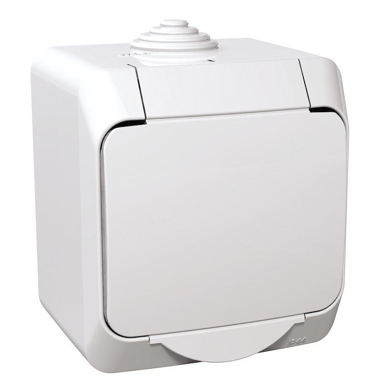 Cedar Plus, uticnica sa uzemljenjem, 16A, IP44, bela