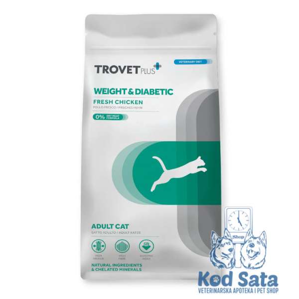TrovetPlus Weight & Diabetic Za Mačke, Veterinarska Dijeta Za Dijabetis i Gojaznost 1,2kg