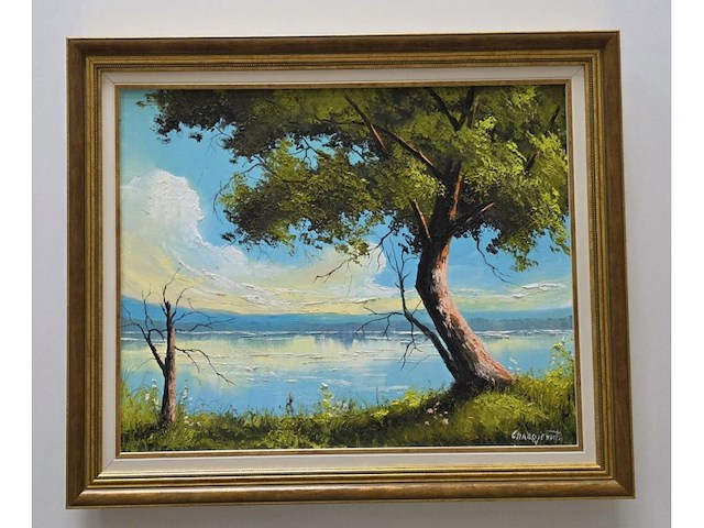 Ulje na platnu - Letnji pejzaz, prelepa slika!