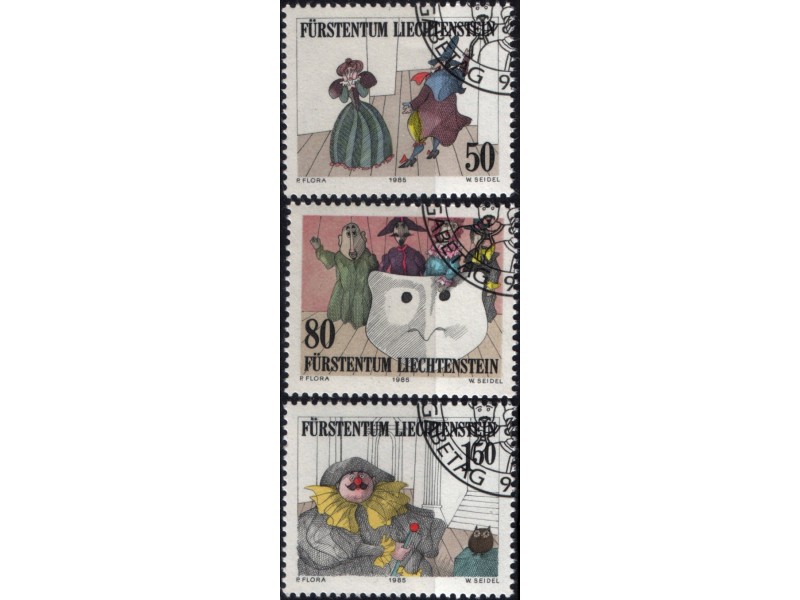 kt698e 09.dec1985 LiechtensteinF Mi887-9 -o-