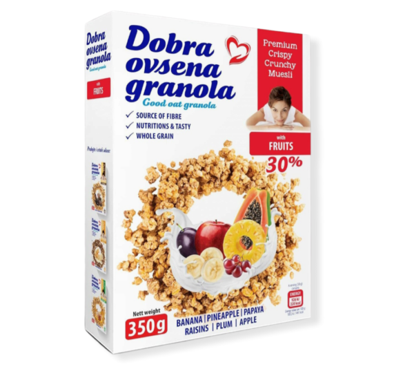 DOBRA OVSENA GRANOLA 30% VOĆA 350gr LMX
