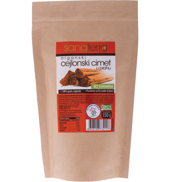 ORGANSKI CEJLONSKI CIMET 150g SANATERRA