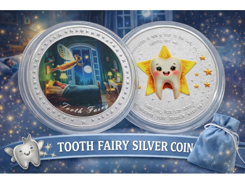 Zubic Vila srebrni novcic Tooth Fairy NOVO