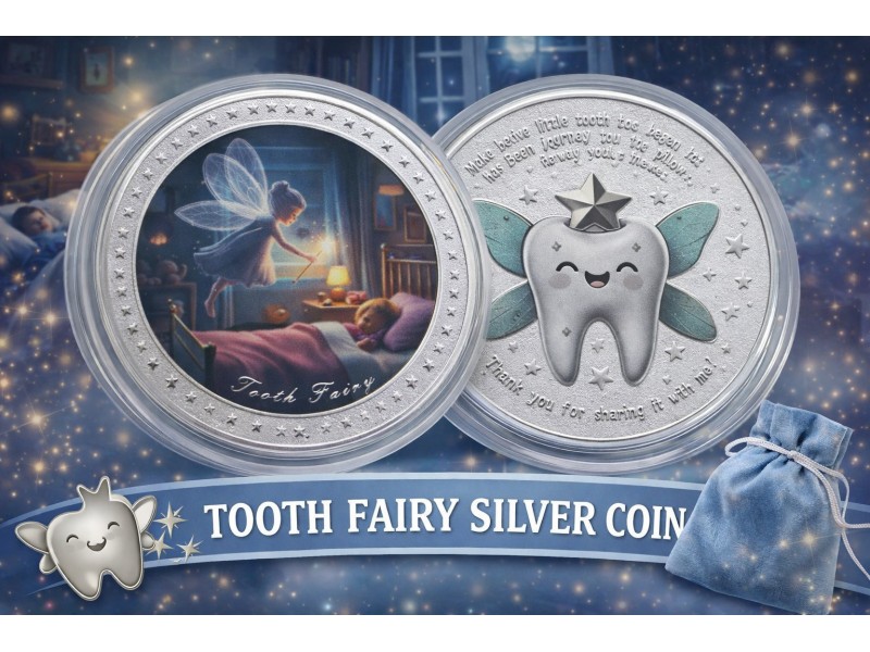 Zubic Vila srebrni novcic Tooth Fairy NOVO