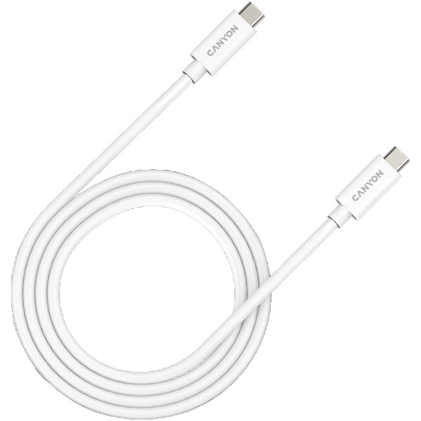 CANYON, U4-CC-5A1M-E, USB4 TYPE-C to TYPE-C cable assembly 40G 1m 5A 240W(ERP) with E-MARK, CE, ROHS, white ( CNS-USBC44W )