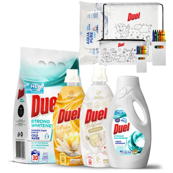 Duel PWD SW 2,7kg, TD SW 855ml,OMK SL 0,8l,Baby care 0,8l, maramice, ranac, pernica