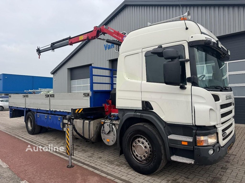 Scania P320 HMF 835 2 x Hydraulik, Remote kamion s ravnom platformom