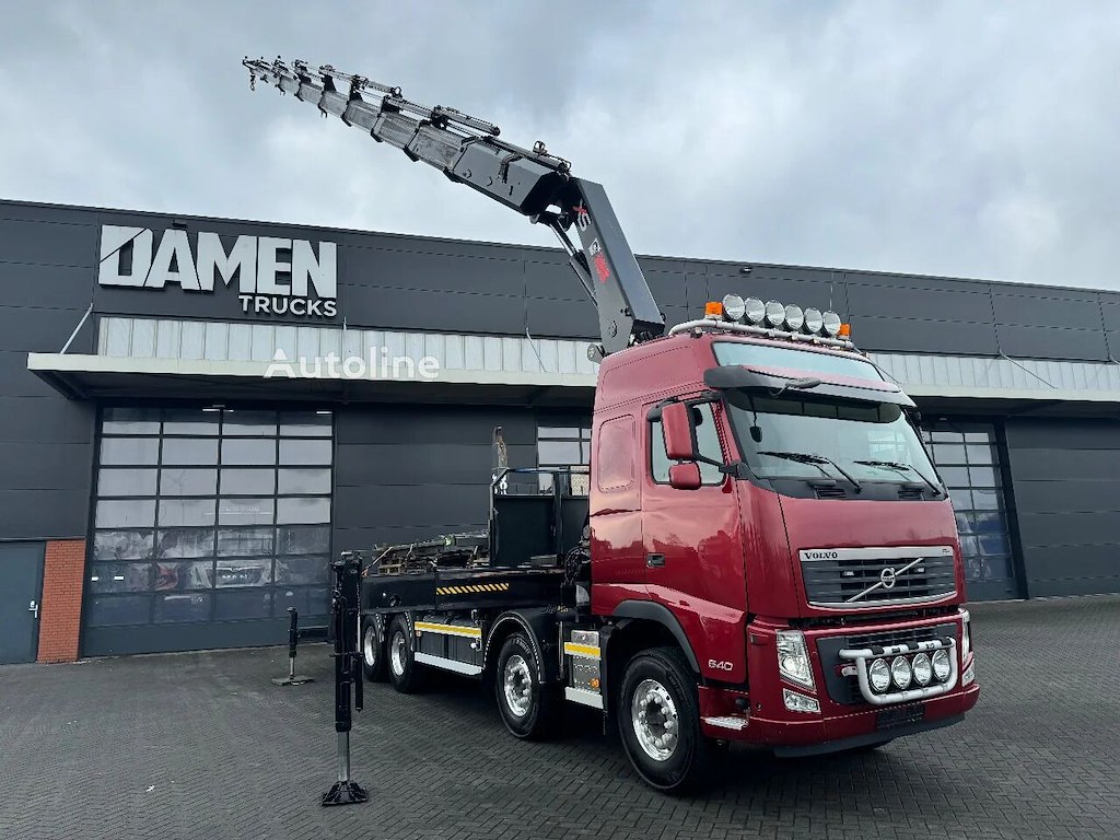 Volvo FH 540 8x4 HIAB 622 E-8 + JOAB Haakarmsysteem ( wisselsysteem ) kamion s ravnom platformom