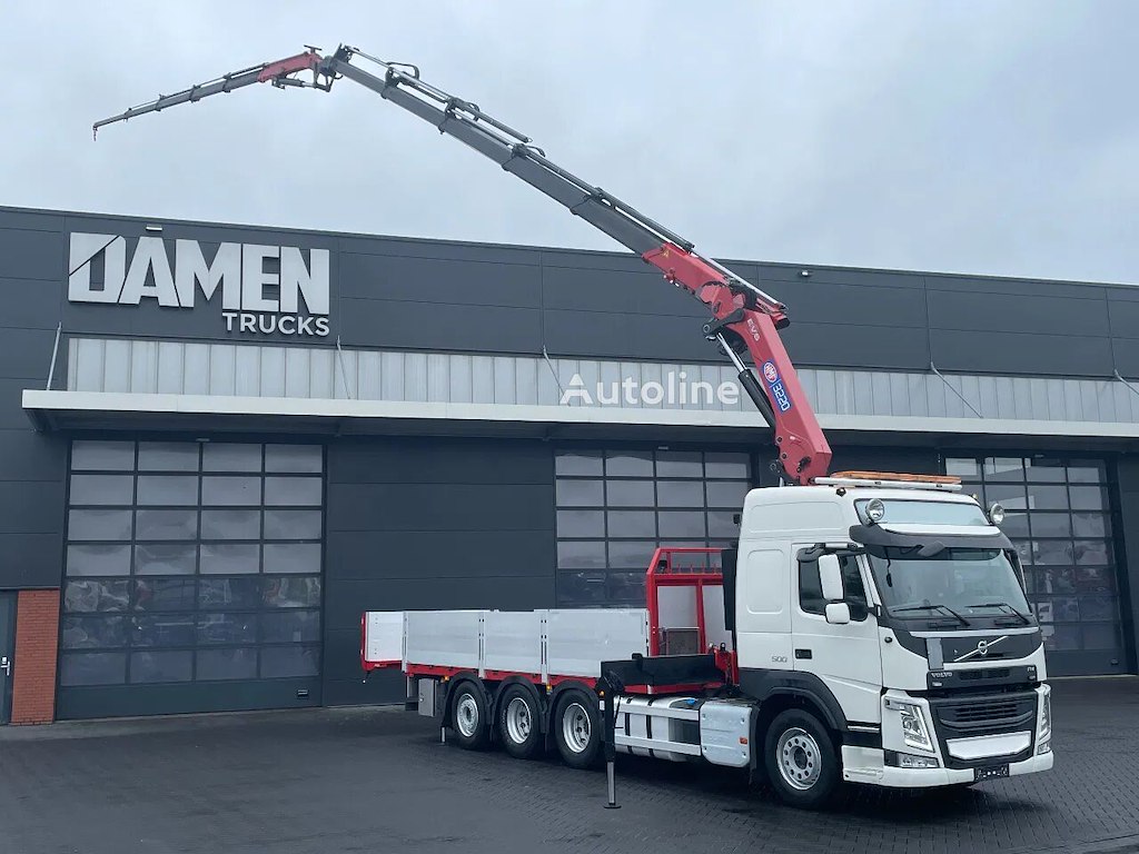 Volvo FM 500 FM 500 8X4 TRIDEM HMF 3220-K5 JIB FJ1000 K5 kamion s ravnom platformom