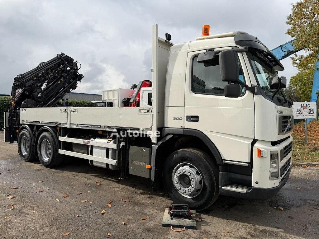 Volvo FM 300 6x4 + (25.8m!) PRITSCHE + KRAN HIAB 245 E-5 + JIB 65 X-3 kamion s ravnom platformom