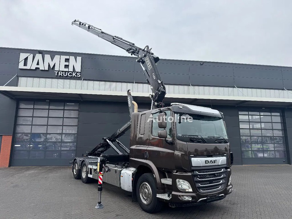 DAF CF 410 6x2 FASSI F 255A.2.25 + AJK Haakarmsysteem kamion rol kiper