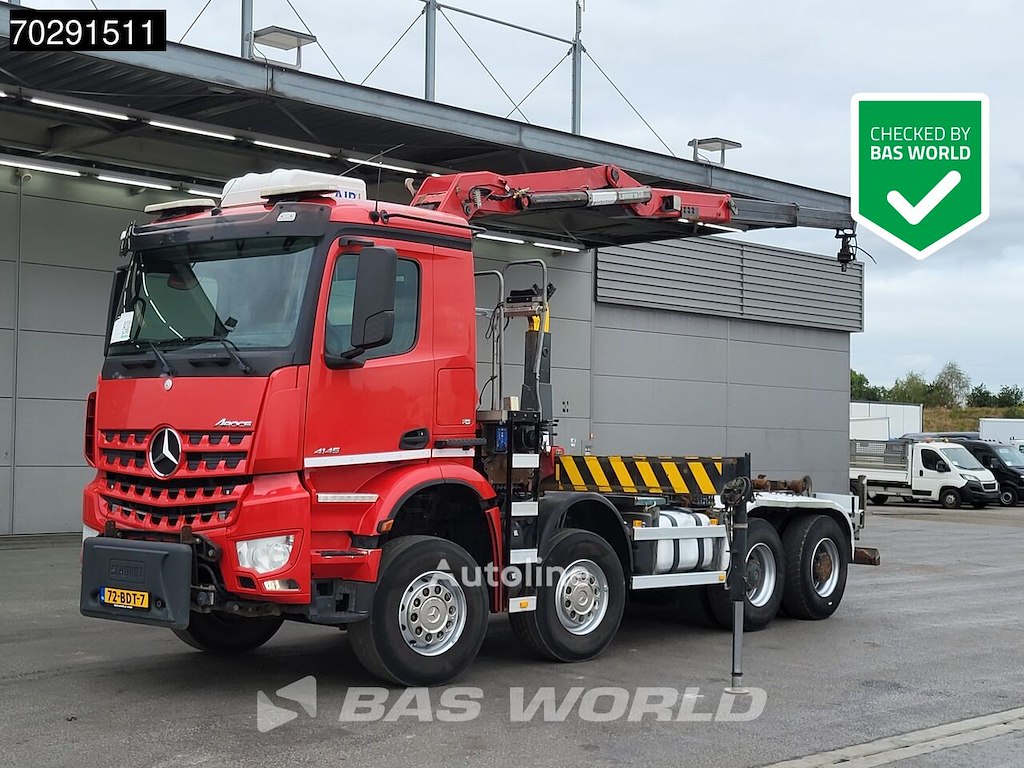 Mercedes-Benz Arocs 4145 8X4 NL-Truck HMF 2243 Z Crane Hyva 26-51-S Steelsuspe kamion rol kiper