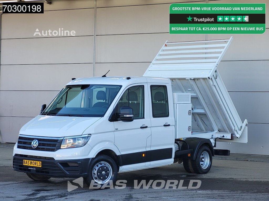 Volkswagen Crafter 177pk Kipper Dubbel Cabine met Kist Trekhaak Navi Airco kamion kiper < 3.5t