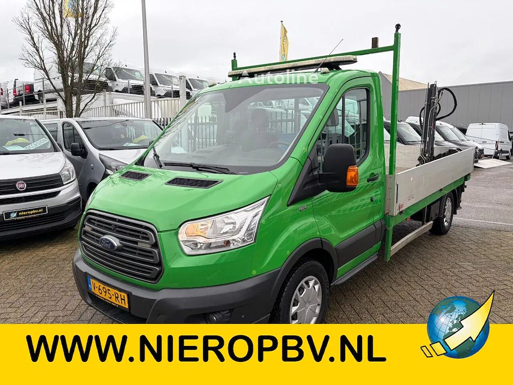Ford Transit 350 2.0TDCI Openlaadbak HIAB T-CLX013 Kraan Airco Cruise kamion s ravnom platformom < 3.5t