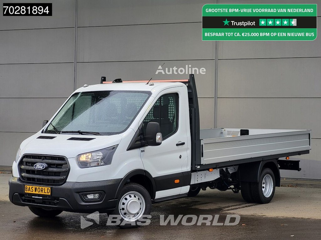 Novi Ford Transit 165pk Open Laadbak 3,5t Trekhaak Dubbellucht Airco Cruis kamion s ravnom platformom < 3.5t