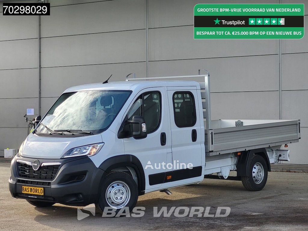 Novi Opel Movano 140PK Driezijdige Kipper Dubbel Cabine Airco Cruise Euro6 kamion s ravnom platformom < 3.5t